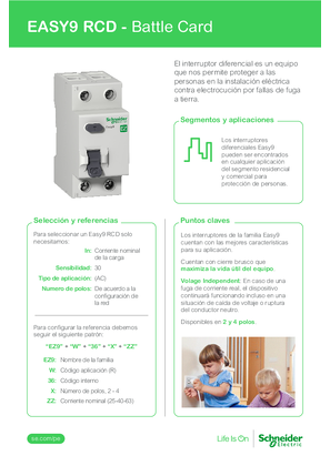 Battle Card Interruptores Easy9 RCD Catálogo | Descargas Schneider Electric
