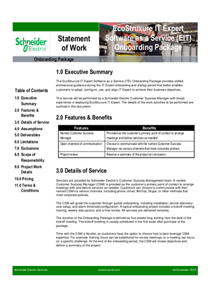 EcoStruxure IT Expert SOW Brochure | Schneider Electric
