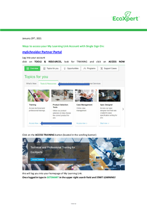 EcoXpert_MLL Login Instructions_1_29_21 | Schneider Electric