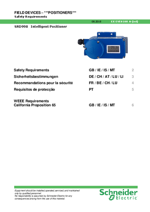 Positioners - Safety Requirements SRD998 Intelligent Positioner ...