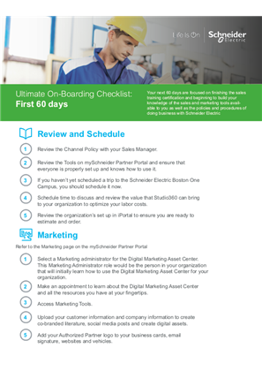 First_60_Days_Checklist Brochure | Schneider Electric