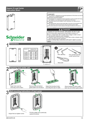 Square D Load Center Instruction Sheet | Schneider Electric