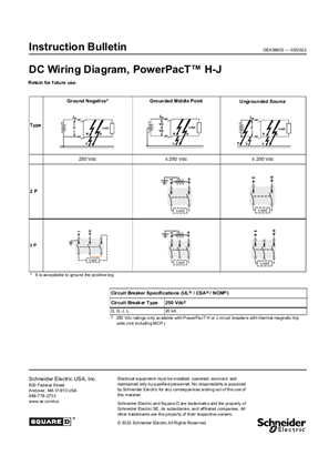 DC Wiring Diagram, PowerPacT H-J | Schneider Electric