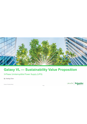 Galaxy VL — Sustainability Value Proposition Presentation | Schneider ...