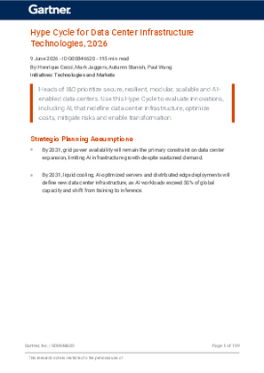 Gartner Hype Cycle for Data Center Infrastructure Technologies 2026: AI ...