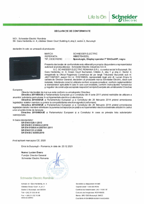 Declaratie de conformitate SpaceLogic HMIST6400SL Declaração de ...