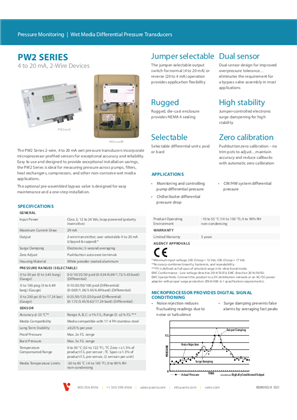 PW2 Series Wet Media Differential Pressure Transducers - Specification ...