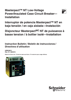MasterPacT NT Low-voltage Power/Insulated Case Circuit Breaker ...