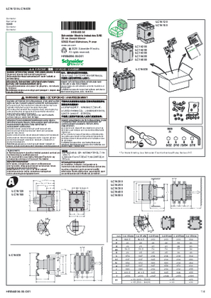 LC1E120-LC1E630 Instruction sheet | Schneider Electric