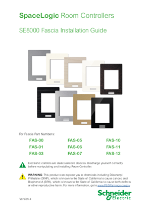 SpaceLogic SE8000 Fascia Installation Guide | Schneider Electric