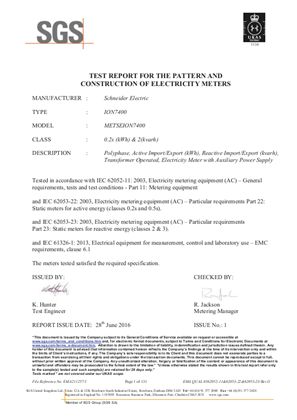 ION7400-IEC62052-11 IEC62053-22 IEC62053-23 IEC61326-1 Certificate ...