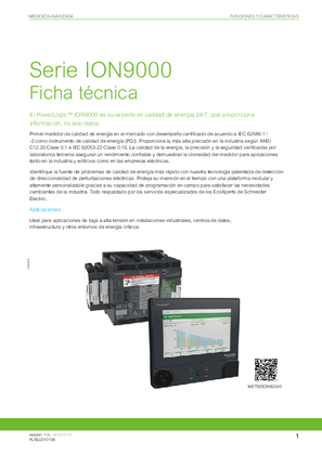 Ficha Técnica Power Logic ION 9000 | Schneider Electric