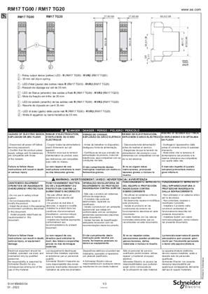 Guia de Instrução RM17TG00/RM17TG20 | Schneider Electric