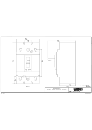 CAD Drawing for Powerpact J Automatic Switches Technical Drawing ...