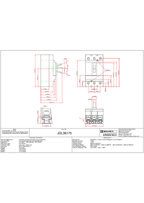 Technical drawing for JGL36175_CAD_DOC | Schneider Electric USA