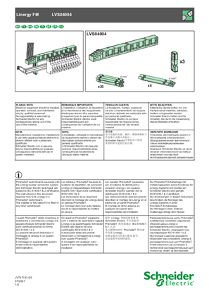 Linergy FM 4P Distribution Block 80A - Instruction Sheet | Schneider ...