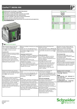 ComPacT NS630b-1600 - Withdrawable Circuit Breaker or Switch ...