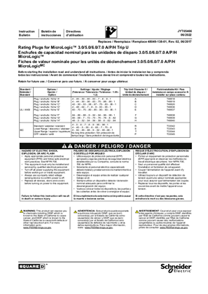 Rating Plugs for MicroLogic 3.0/5.0/6.0/7.0 A/P/H Trip Unit ...