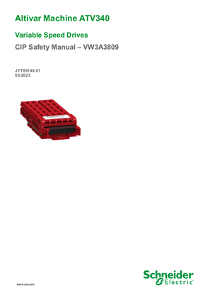 ATV340 CIP Safety Manual VW3A3809 Guía de usuario | Schneider Electric