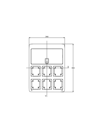 Enclosure for powwer outlets 6 openings 90x100 mm 13 modules Technical ...