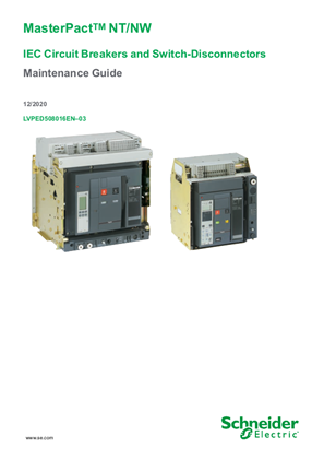 Masterpact NT and NW Maintenance guide | Schneider Electric
