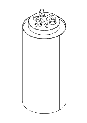 PFC Capacitor, 4x/5x kvar - 400-440V - 50/60Hz - d136mm h321mm - 3D CAD ...