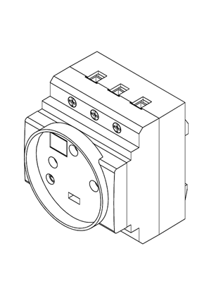 Modular socket 20A Ue 400V 3P T - 3D CAD | Schneider Electric