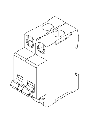 Resi9 - Switch-disconnector 2P 40A and 63A 3D-Simplified CAD - 3D CAD ...