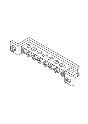 Easy9 Brass Busbar 8 holes for Neutral for Flush and Surface enclosures ...