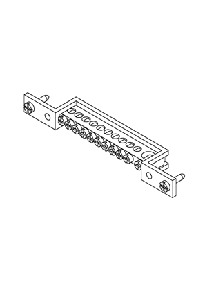 Easy9 Brass Busbar 11 holes for Earth for Flush and Surface enclosures ...