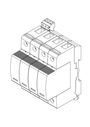 Multi 9 PRD1 75r 4P T1 120/208V 20kA 175V Surge Protective Device - 3D ...