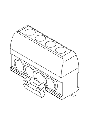 2 Insulated Red Terminal Block 4 holes (4x16) - 3D CAD | Schneider Electric