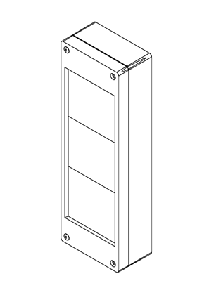 3-row interface enclosure for 13 and 18 modules surface-mounted ...