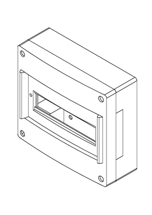 1-row 13-module surface-mounted enclosure - 3D CAD | Schneider Electric
