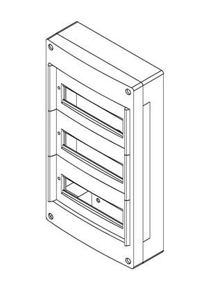 3-row 13-module surface-mounted enclosure - 3D CAD | Schneider Electric