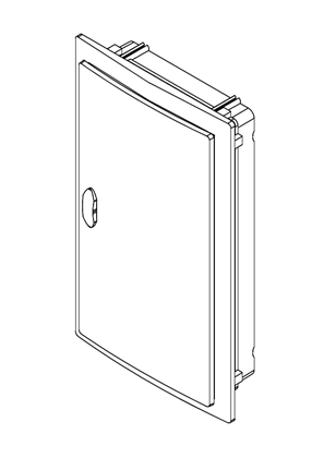 3-row 13-module flush-mounted enclosure - 3D CAD | Schneider Electric