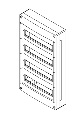 4-row 18-module surface-mounted enclosure - 3D CAD | Schneider Electric