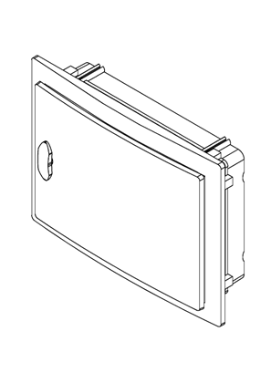1-row 18-module flush-mounted enclosure - 3D CAD | Schneider Electric