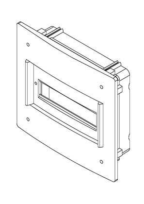 1-row 13-module flush-mounted enclosure - 3D CAD | Schneider Electric
