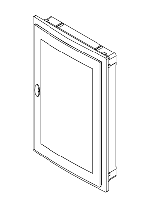 5-row 24-module flush-mounted enclosure - 3D CAD | Schneider Electric