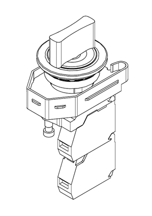 Flush mounted selector switch 2/3 pos stay put screw - 3D CAD Diagramas ...