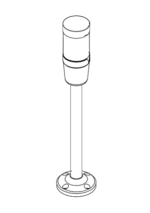 Beacon without/with buzzer + 1 illuminated unit - Ø 45 mm - 3D CAD ...