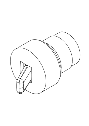 black selector switch head Ø22 2-position spring return - 3D CAD ...