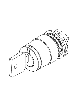 knurled pushbutton head Ø22 push-turn release without cap - 3D CAD ...