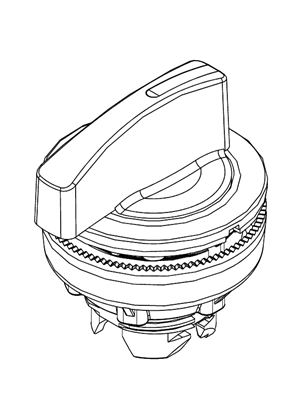Flush mounted black selector switch head long handle - 3D CAD ...