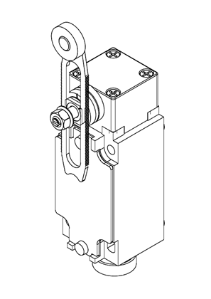 limit switch XCKJ adjustable roller lever 1 NC and 1 NO - 3D CAD ...