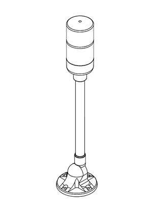 Tower Light - RG - 24V - LED - W.Buzzer - Tube mounting with foldable ...