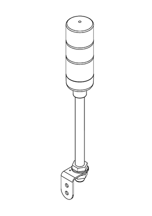 Tower Light - RAG - 24V - LED - Tube mounting with "L" bracket - 3D CAD ...