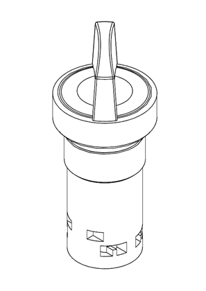 Selector switch - Ø 22 black standard handle, 2/3 positions - 3D CAD ...