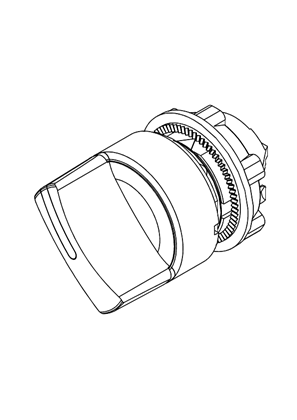 illuminated Selector switch head Ø22 2-position stay put - 3D CAD ...